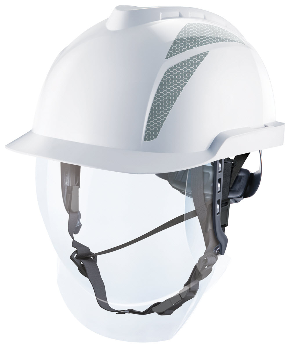 MSA Helm V-Gard 950, Störlichtbogenvisier weiß Reflex grau - Nr. GVF1A ...